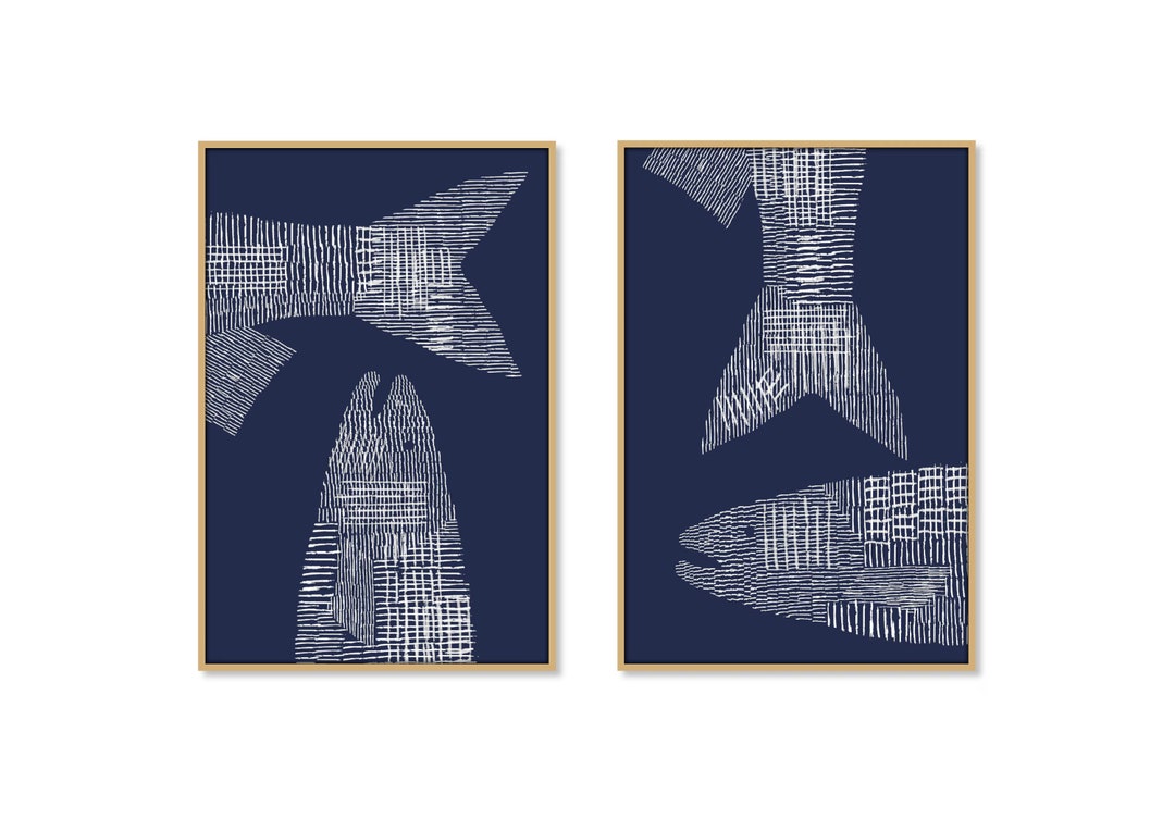 Fish Print Set of 2 DIGITAL DOWNLOAD Trout Fish Printable Wall Art ...
