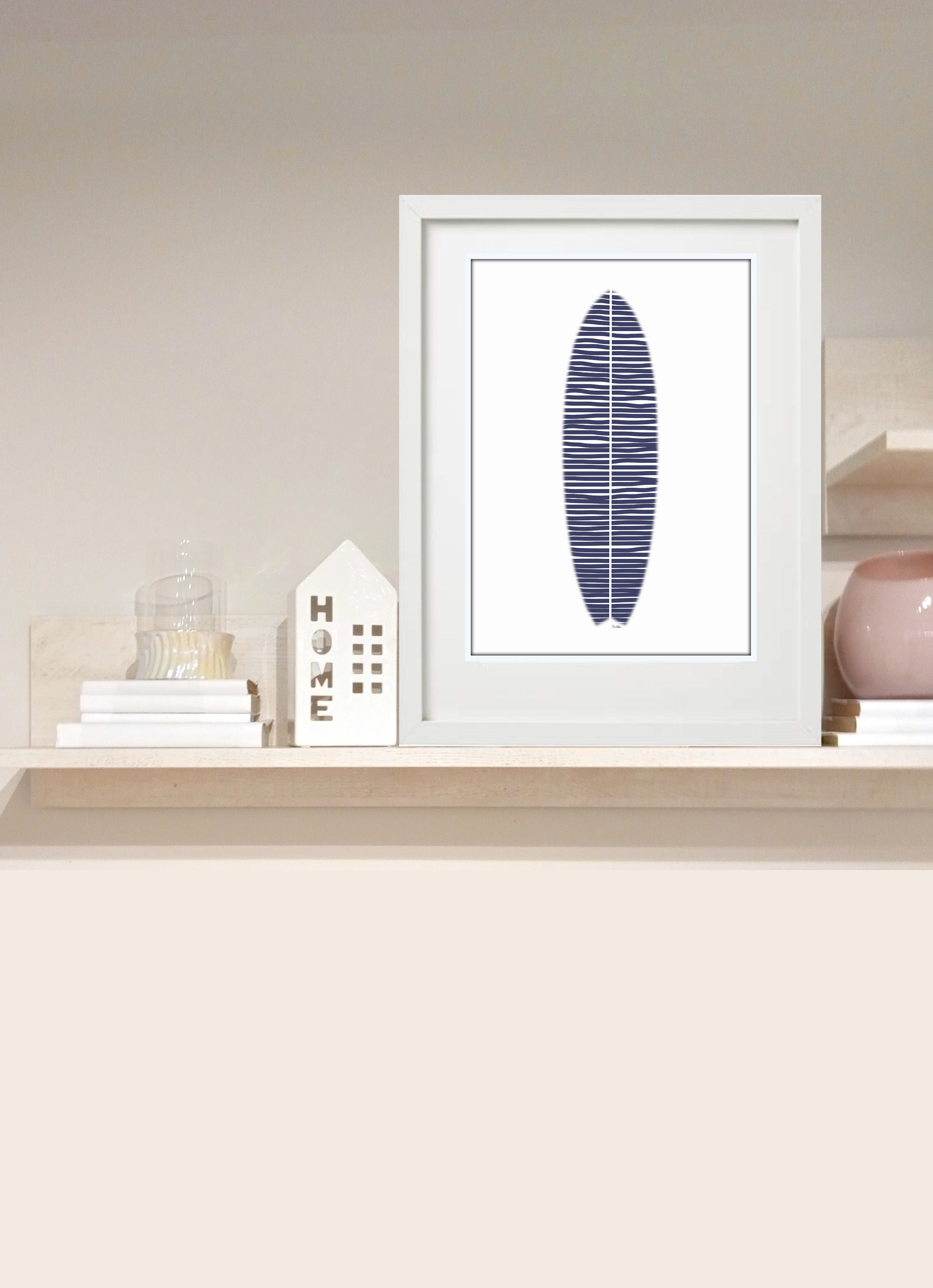 Surfboard Print Printable Surfposter Blue Surfboard Wall Art Beach ...