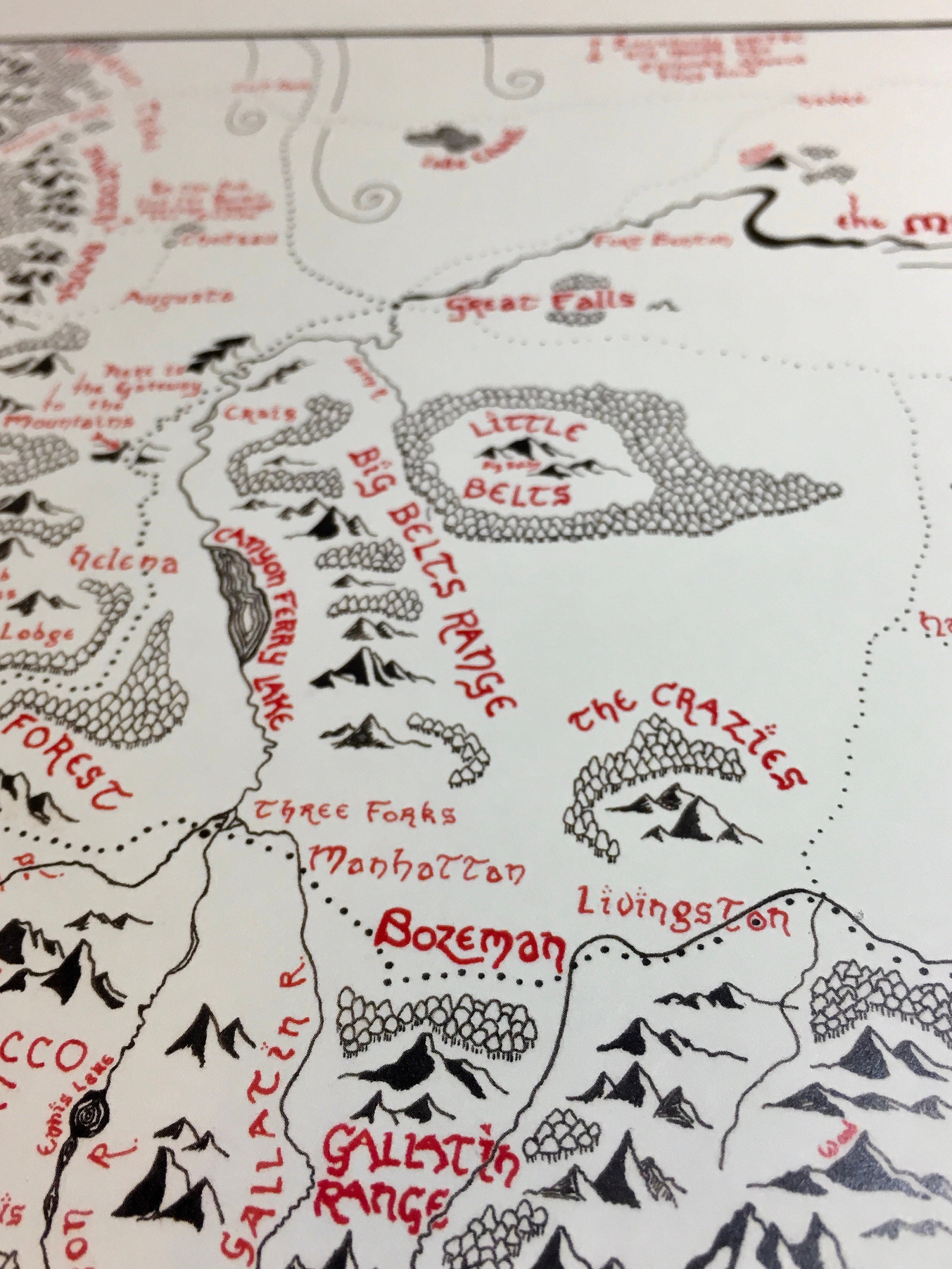 Montana Tolkien Inspired Map - Etsy