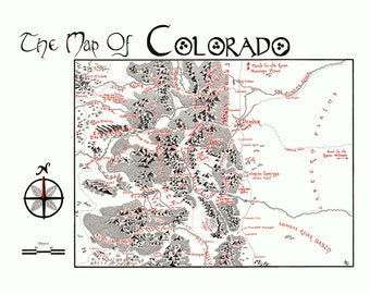 Colorado Map / Tolkien Inspired / Free US Shipping - Etsy