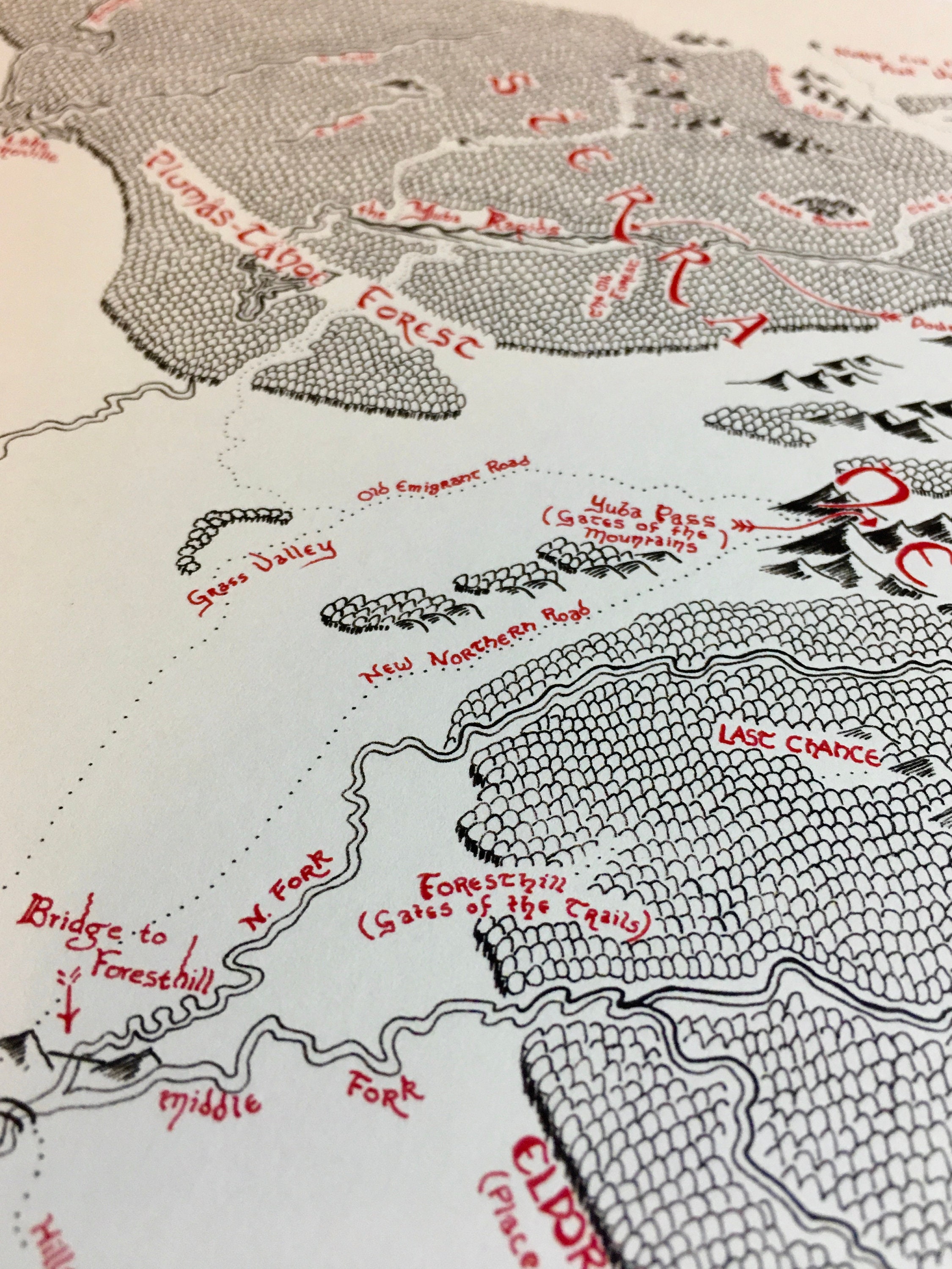 Edge of the Lake Tolkien Inspired Map - Etsy
