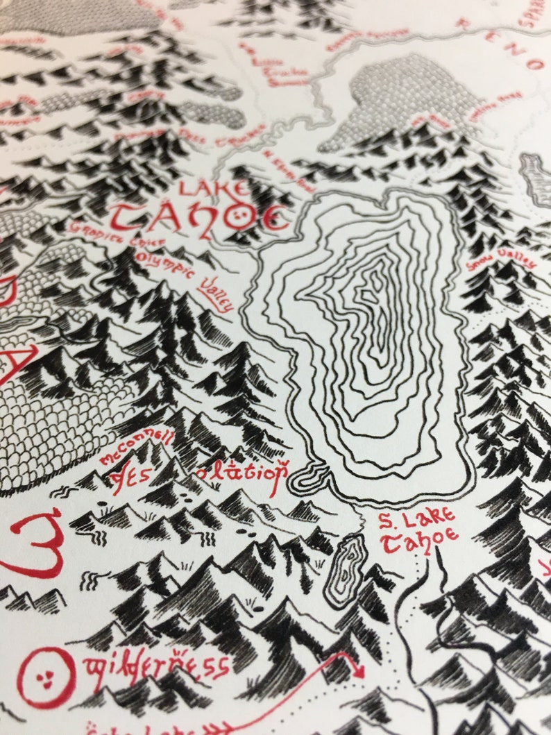 Edge of the Lake Tolkien Inspired Map - Etsy