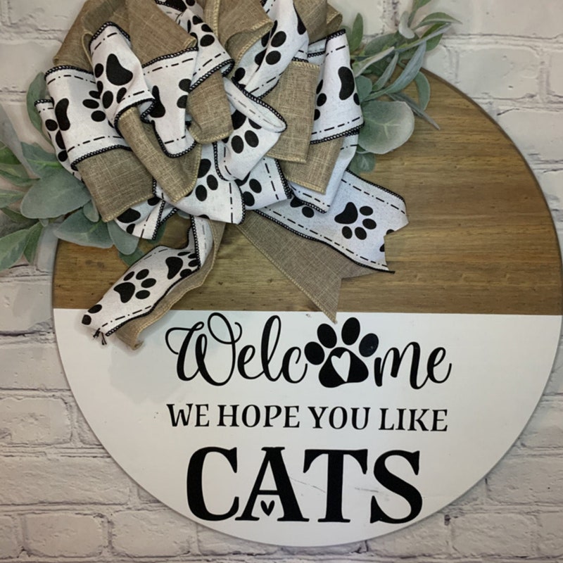 Cat Welcome Sign - Etsy