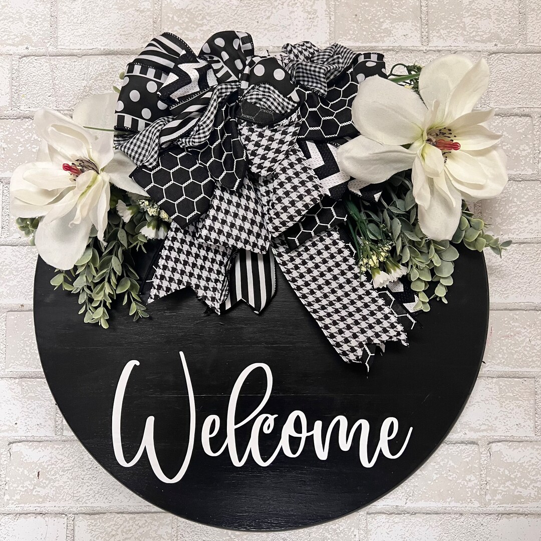 Magnolia Welcome Sign, Front Door Wreath, Farmhouse Welcome Door Hanger ...