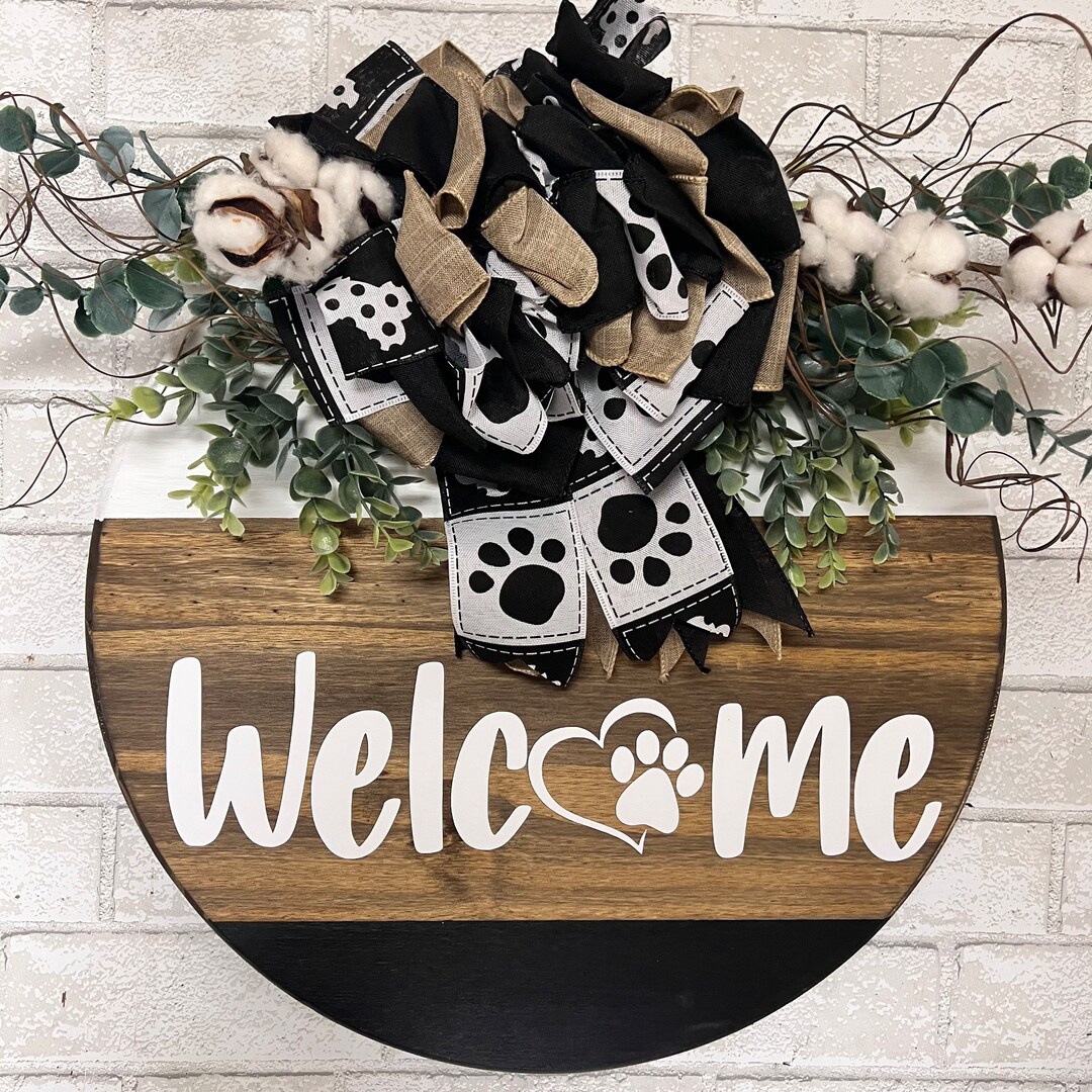 Welcome Sign for Dog Lovers, Pet Friendly Home Decor, Cute Dog Warning ...