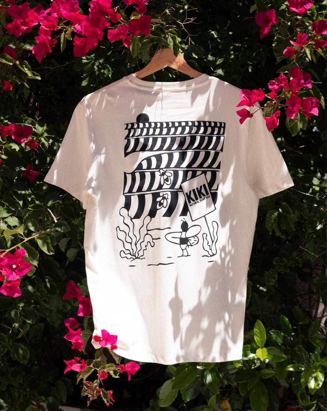 Surfing Bees Linocut T-shirt on Organic Cotton, Natural Surf Wax by ...