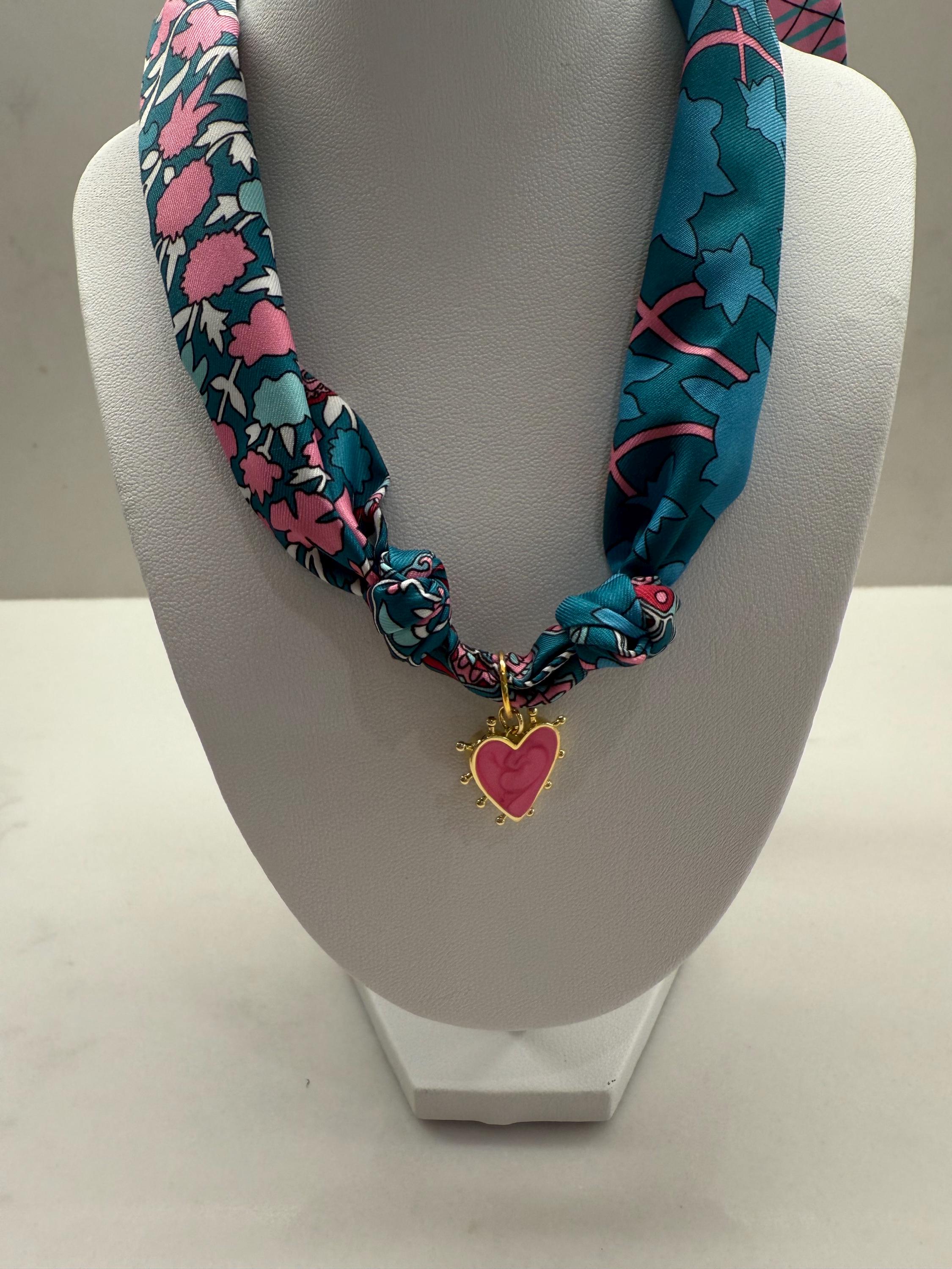 Scarf Necklace With Hearts - Etsy