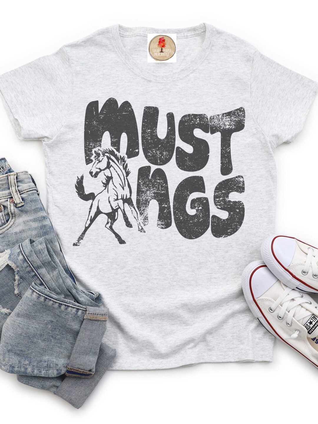 Mustangs Mascot Football Mom/ Football Shirt/ Sports Mom T-shirt ...