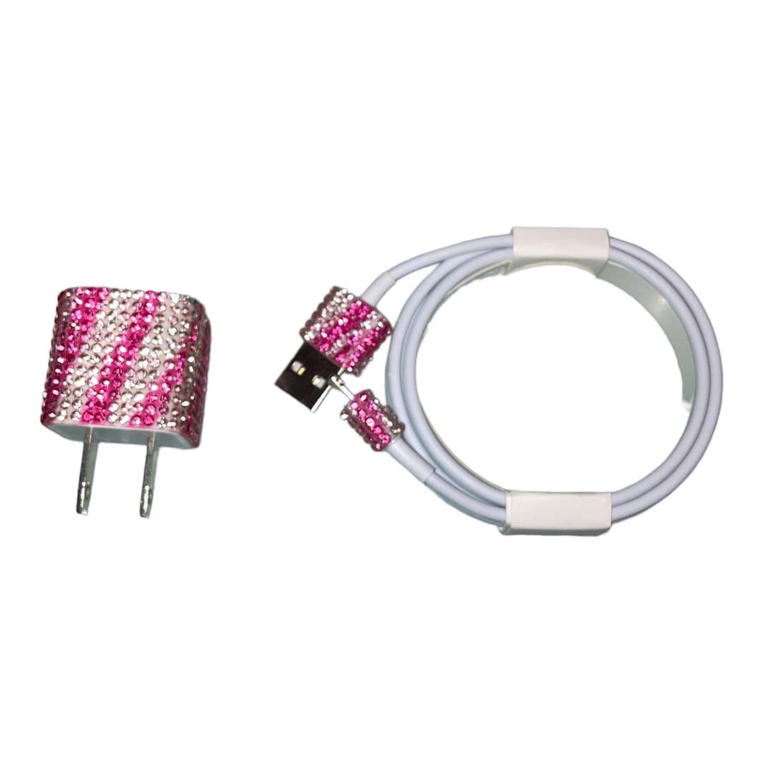 Rhinestone Phone Charging Block With Charging Cable - Etsy