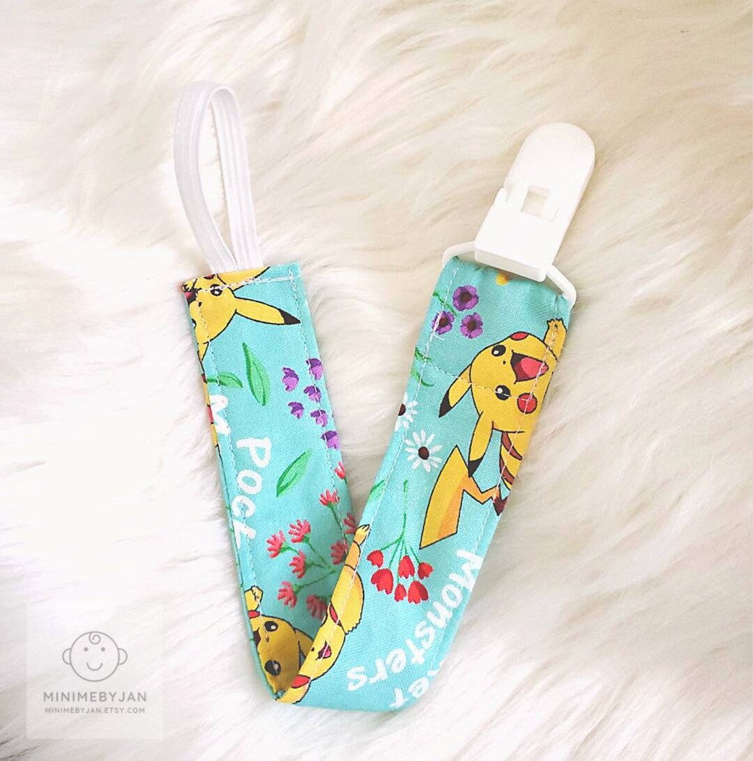Spring Flowers Pokemon Pikachu f Baby Toddler Binky Clip, Baby Pacifier ...