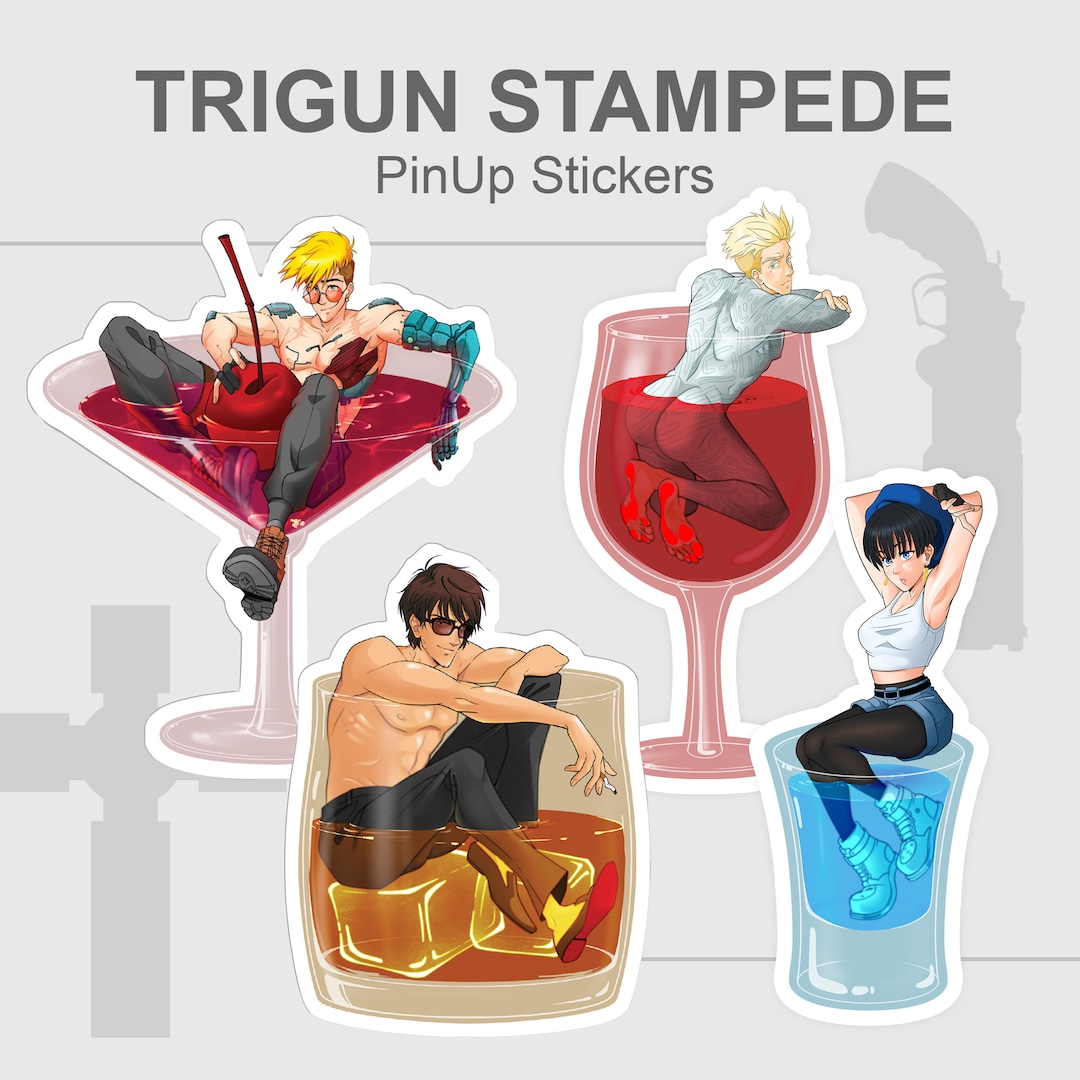 Trigun Stampede Pinup Drinks - Stickers - Etsy