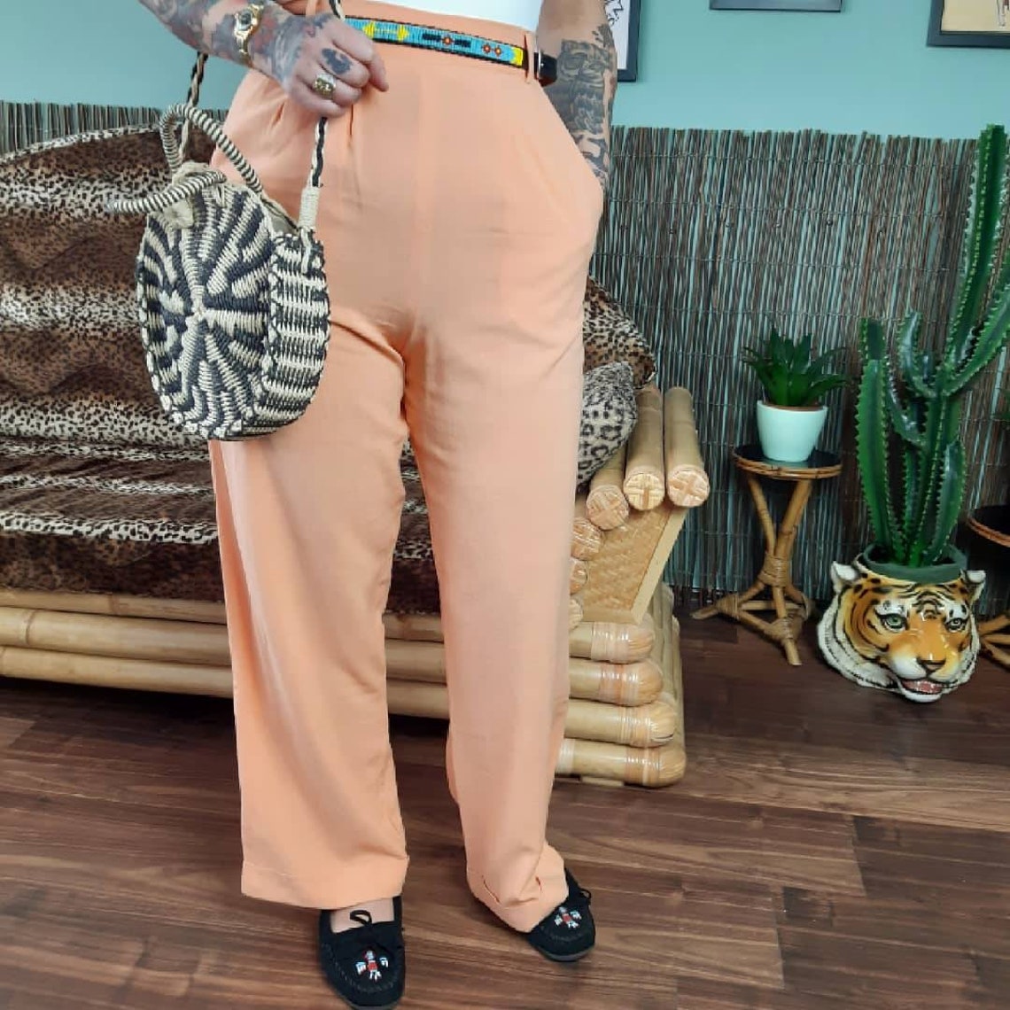 40s RAYON PANTS Salmon Colour - Etsy