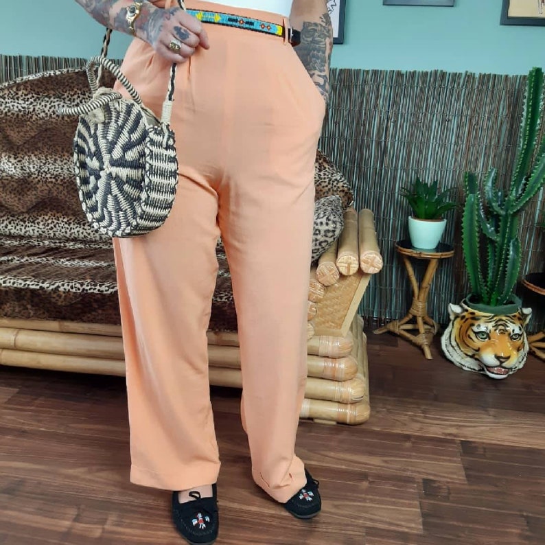 40s RAYON PANTS Salmon Colour - Etsy