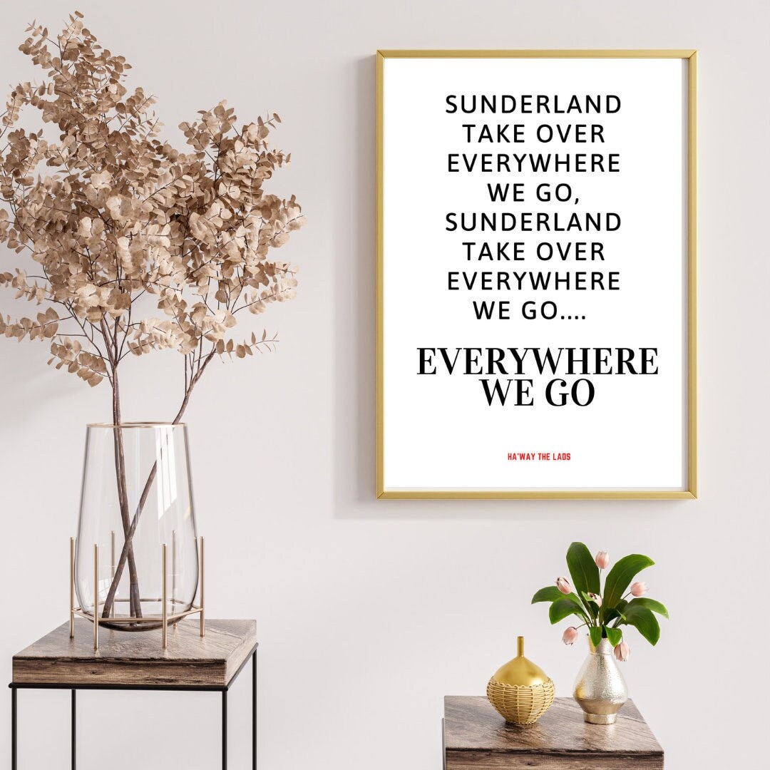 Sunderland Take Over - Fan Chant Quote Print - Etsy UK
