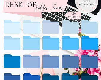 Desktop Icons, Mac Folder Icons, Teal Blue Wallpaper Desktop Organizer ...