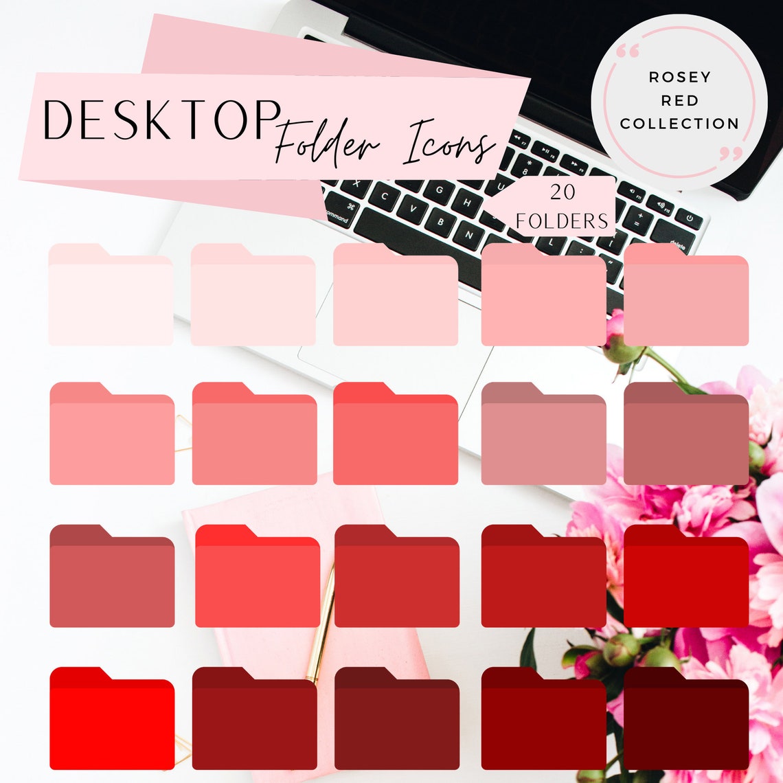 Desktop Folder Icons for Mac, Macbook, Mac Desktop | INSTANT DOWNLOAD ...