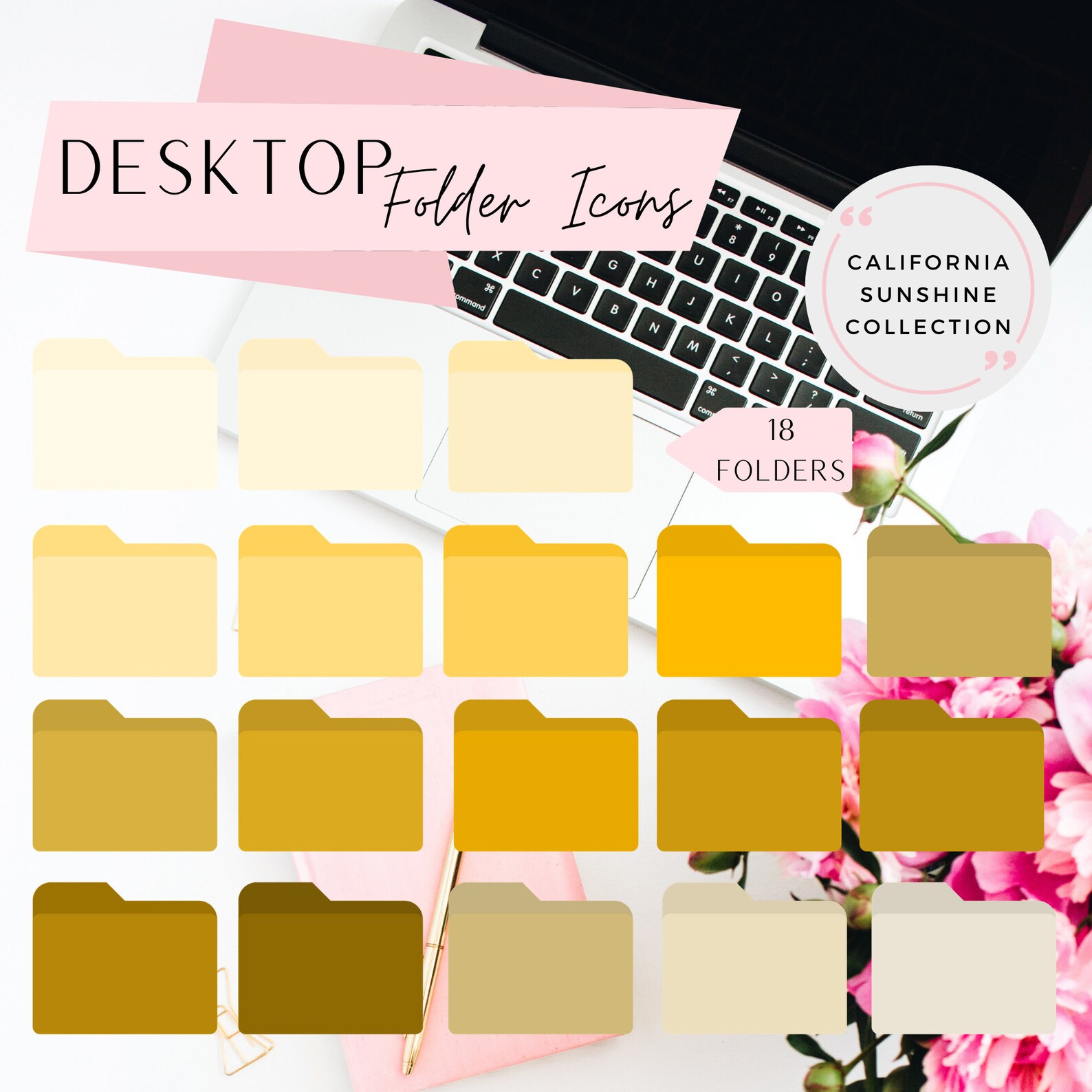 Desktop Folder Icons for Mac, Macbook, Mac Desktop | INSTANT DOWNLOAD ...