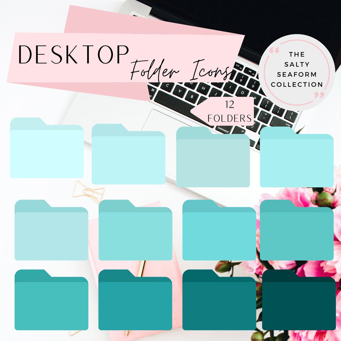 Desktop Folder Icons for Mac, Macbook, Mac Desktop | INSTANT DOWNLOAD ...