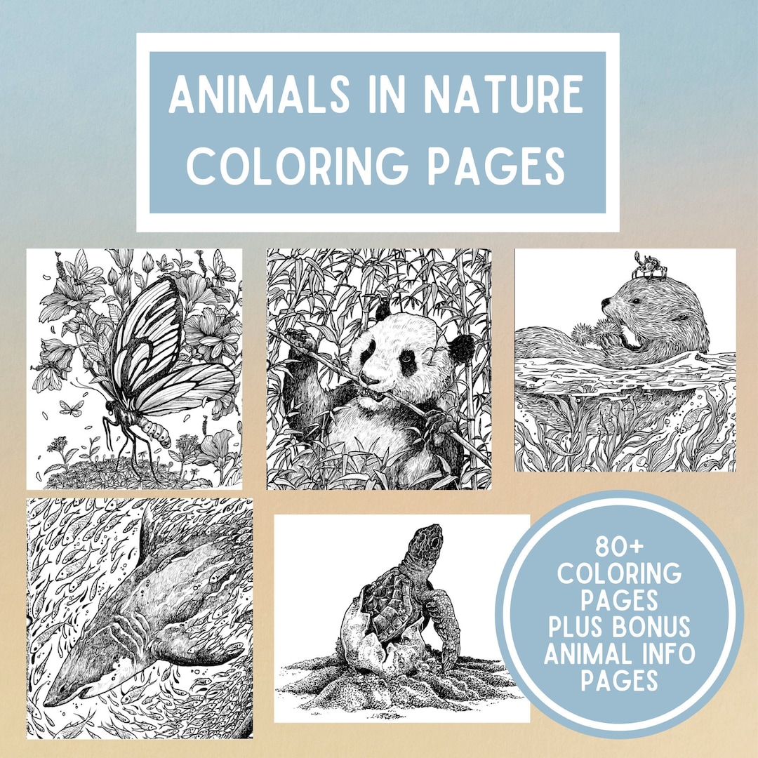 Animal Nature Printable Coloring Pages | 80+ Pages of Land and Sea ...