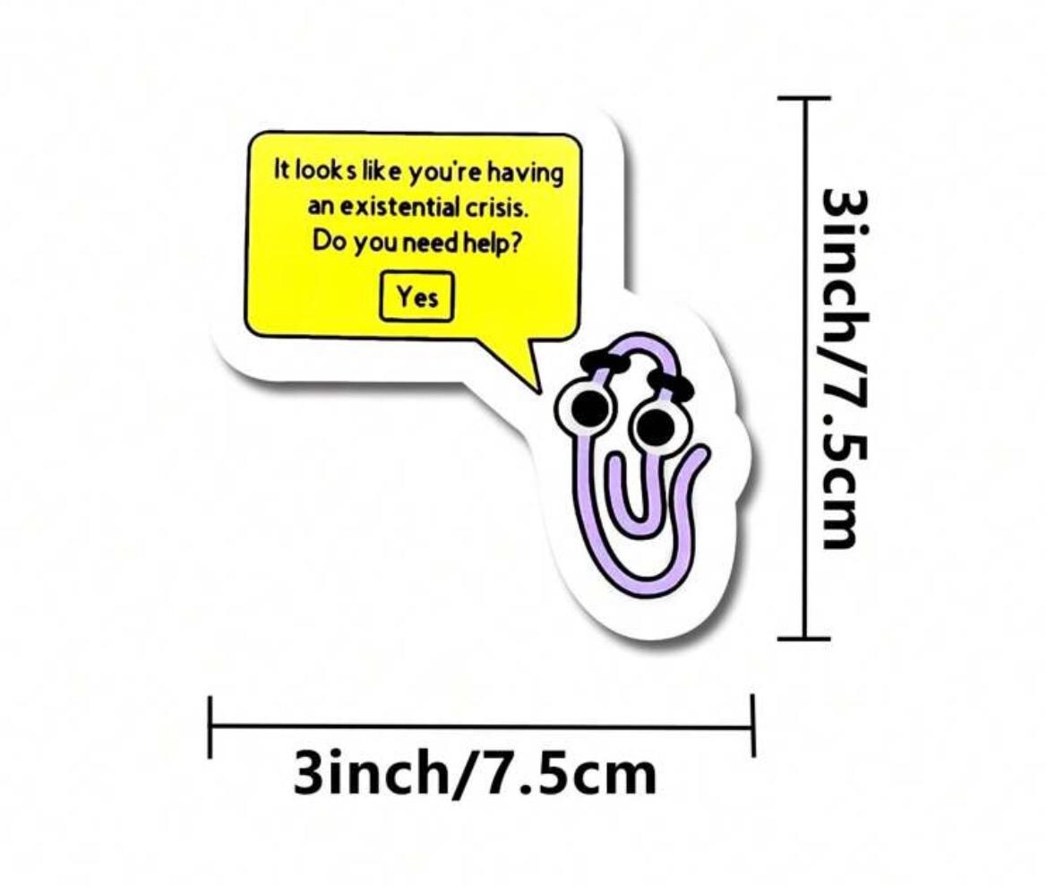 Clippy Sticker | Microsoft Meme Sticker | Clippit Sticker | Meme ...