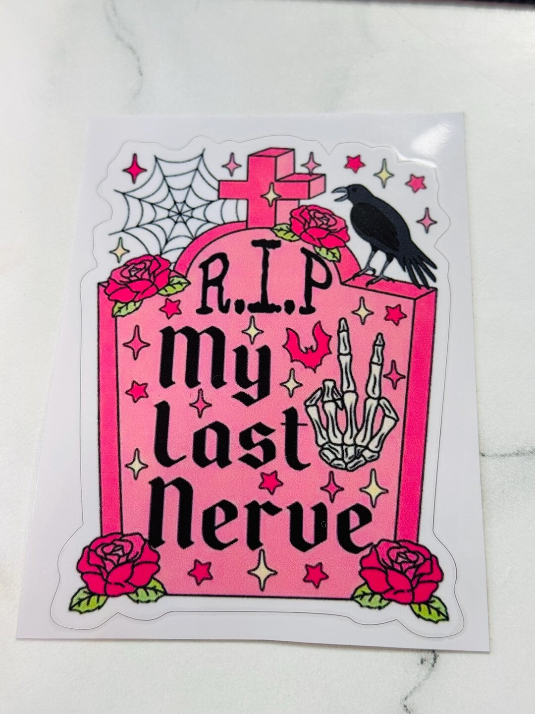 R.I.P My Last Nerve Meme Pink Tombstone Sticker - Etsy