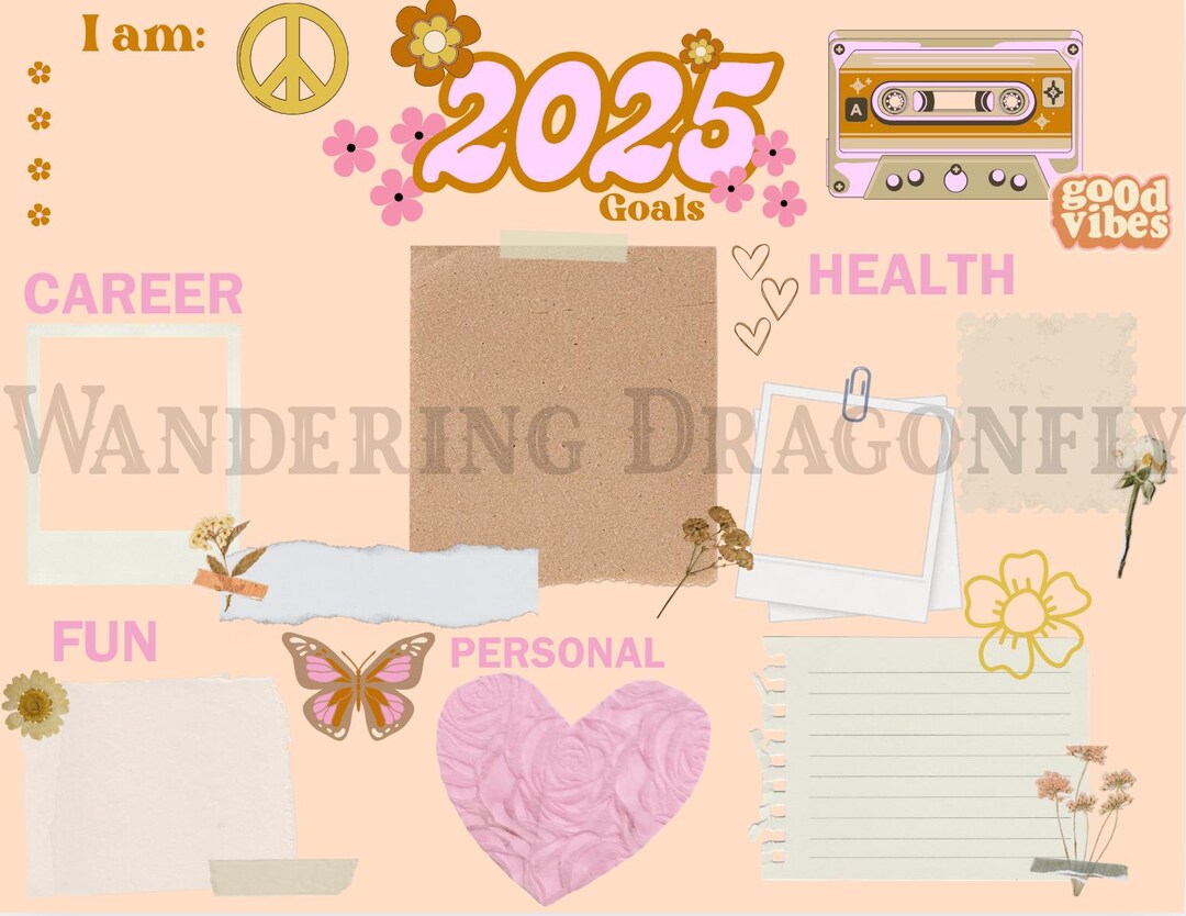 2025 Vision Board | Digital Canva Design | Printable Vision Board ...