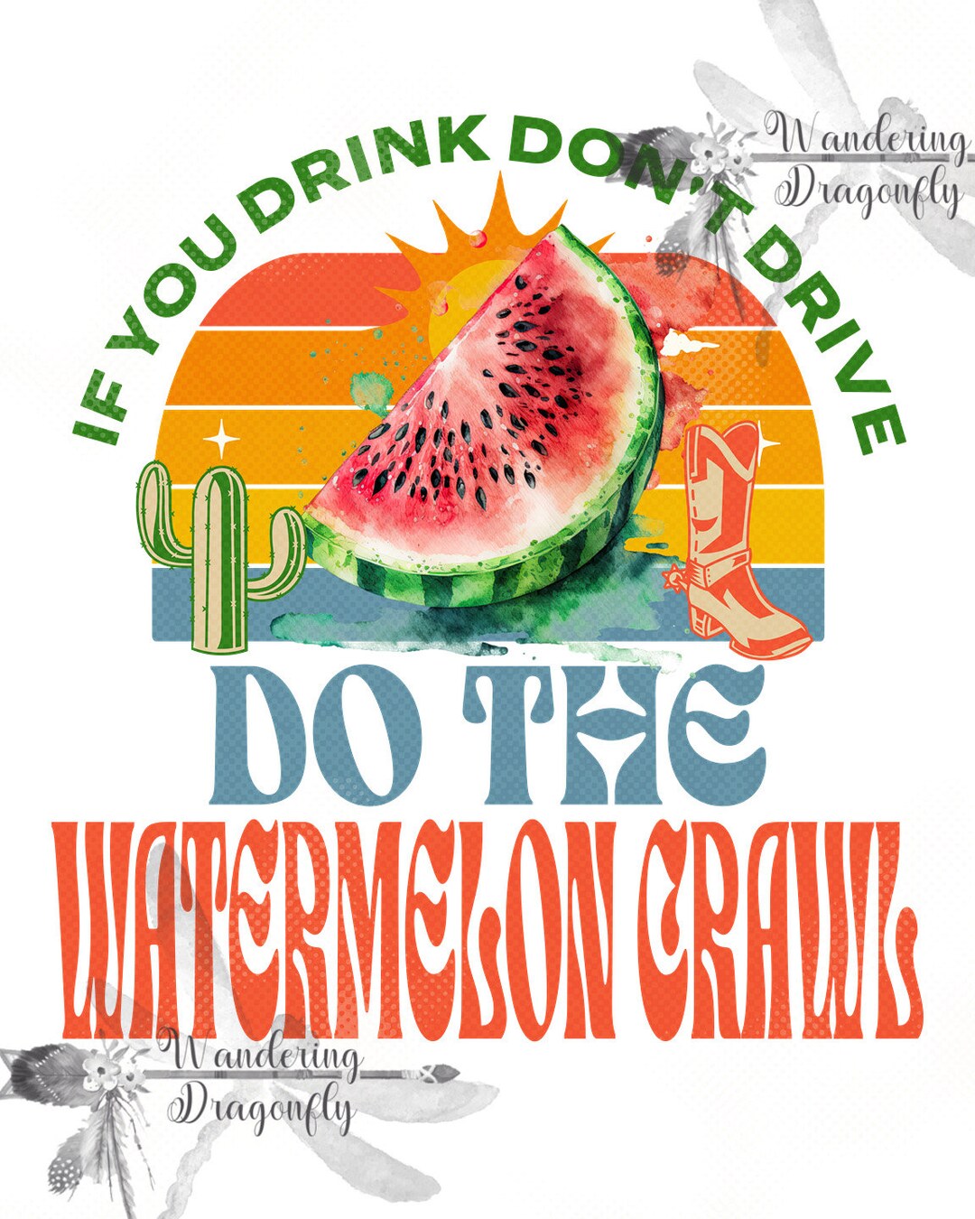 Watermelon Crawl PNG | Digital Image | Digital Art | T-shirt Design - Etsy