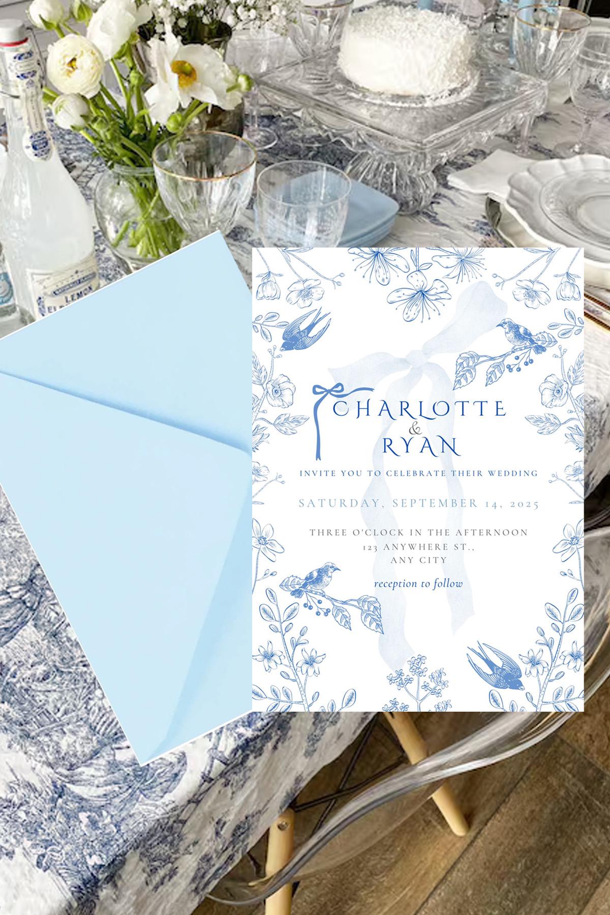 Chinoiserie Wedding Invitation Template | Canva Design | Digital ...
