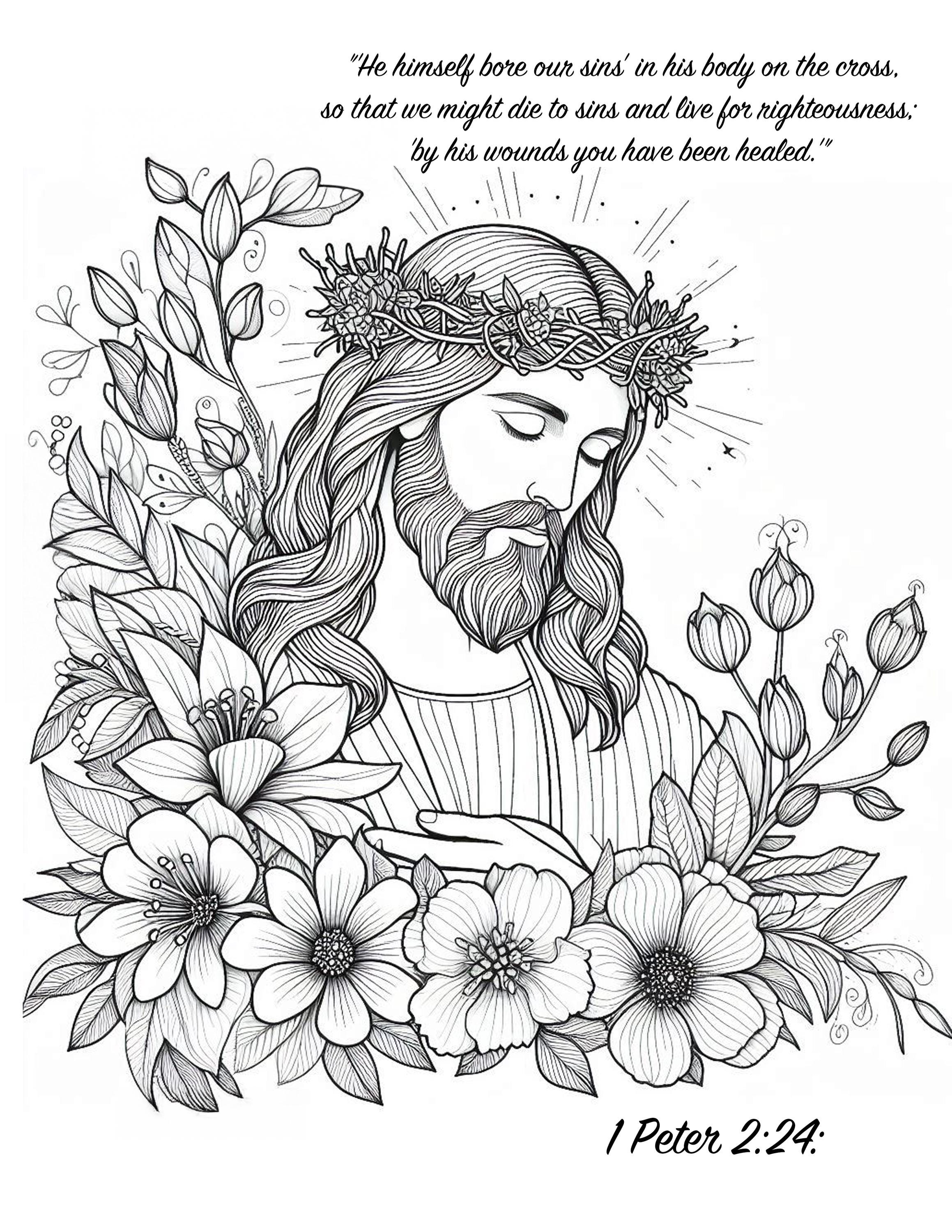 Easter Theme Coloring Pages | Digital Download | Christian | Jesus ...