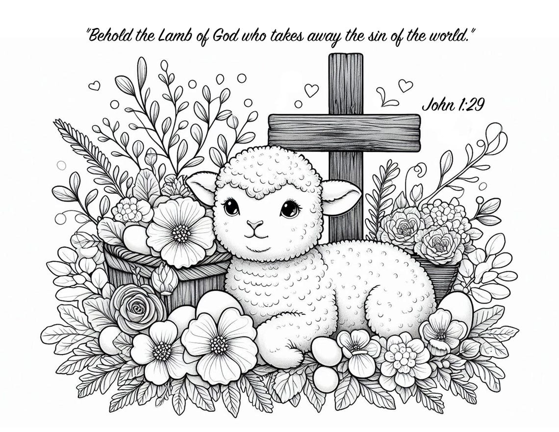 Easter Theme Coloring Pages | Digital Download | Christian | Jesus ...