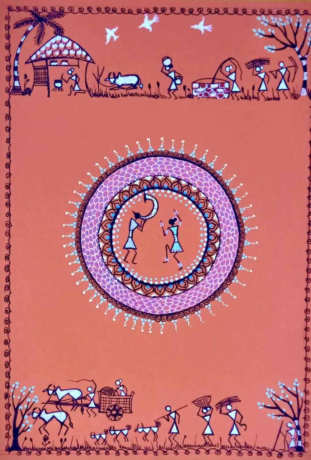 Warli Art. Warli Tribe Village People Life. - Etsy