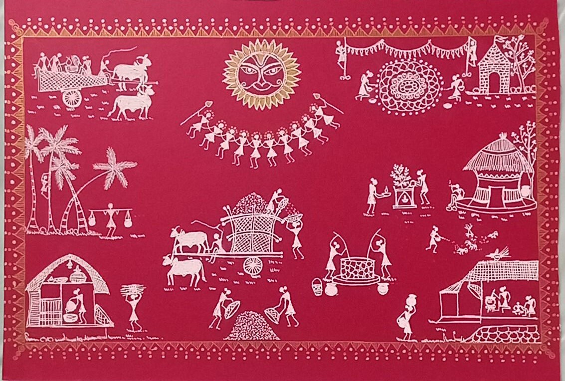 Warli Art. Warli Tribe Village People Life. - Etsy