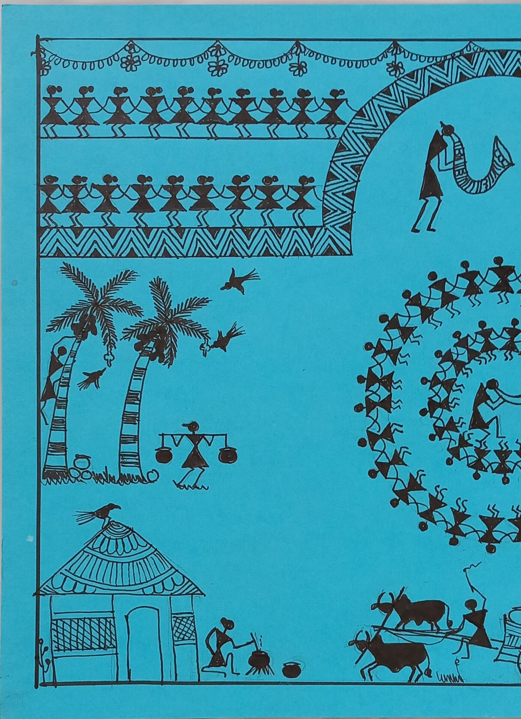 Warli Art. Warli Tribe Village People Life. - Etsy