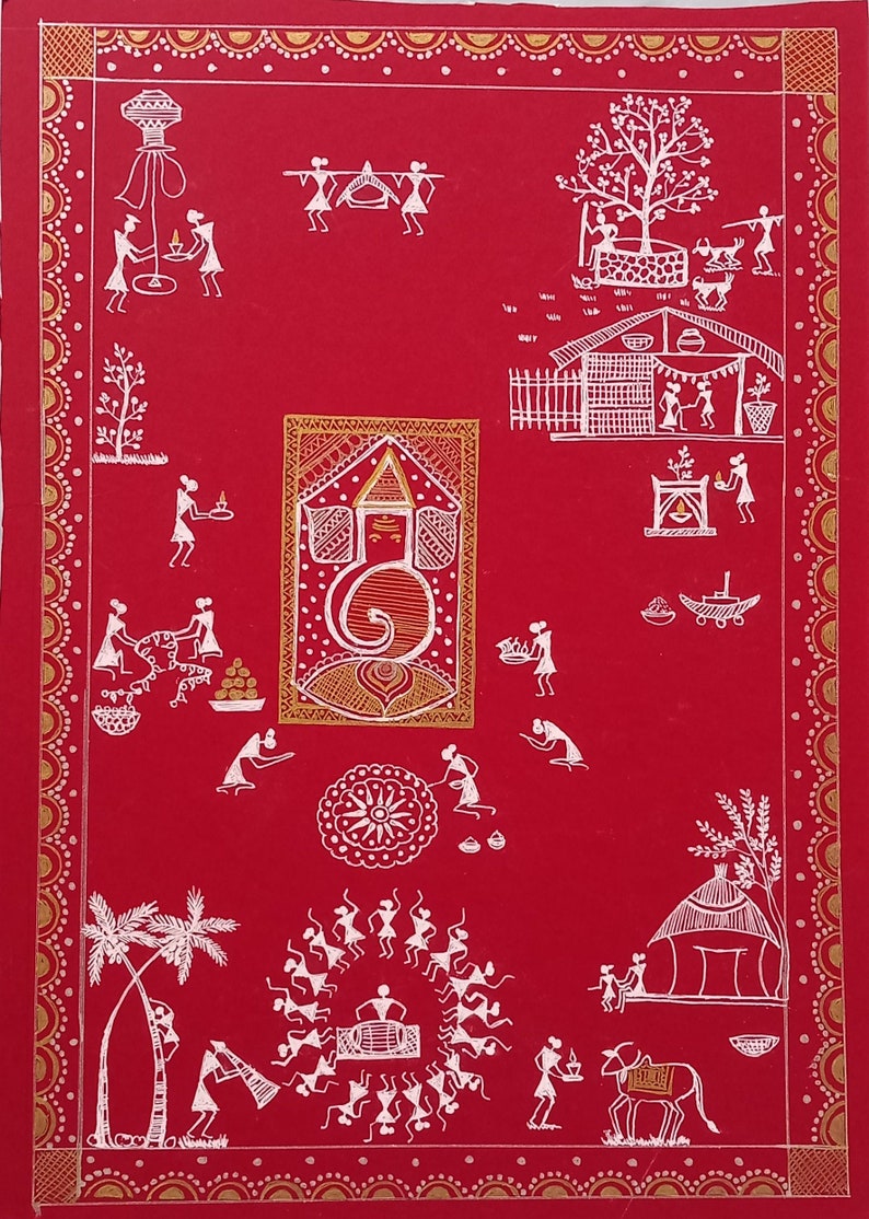Warli Art. Warli Tribe Village People Life. - Etsy