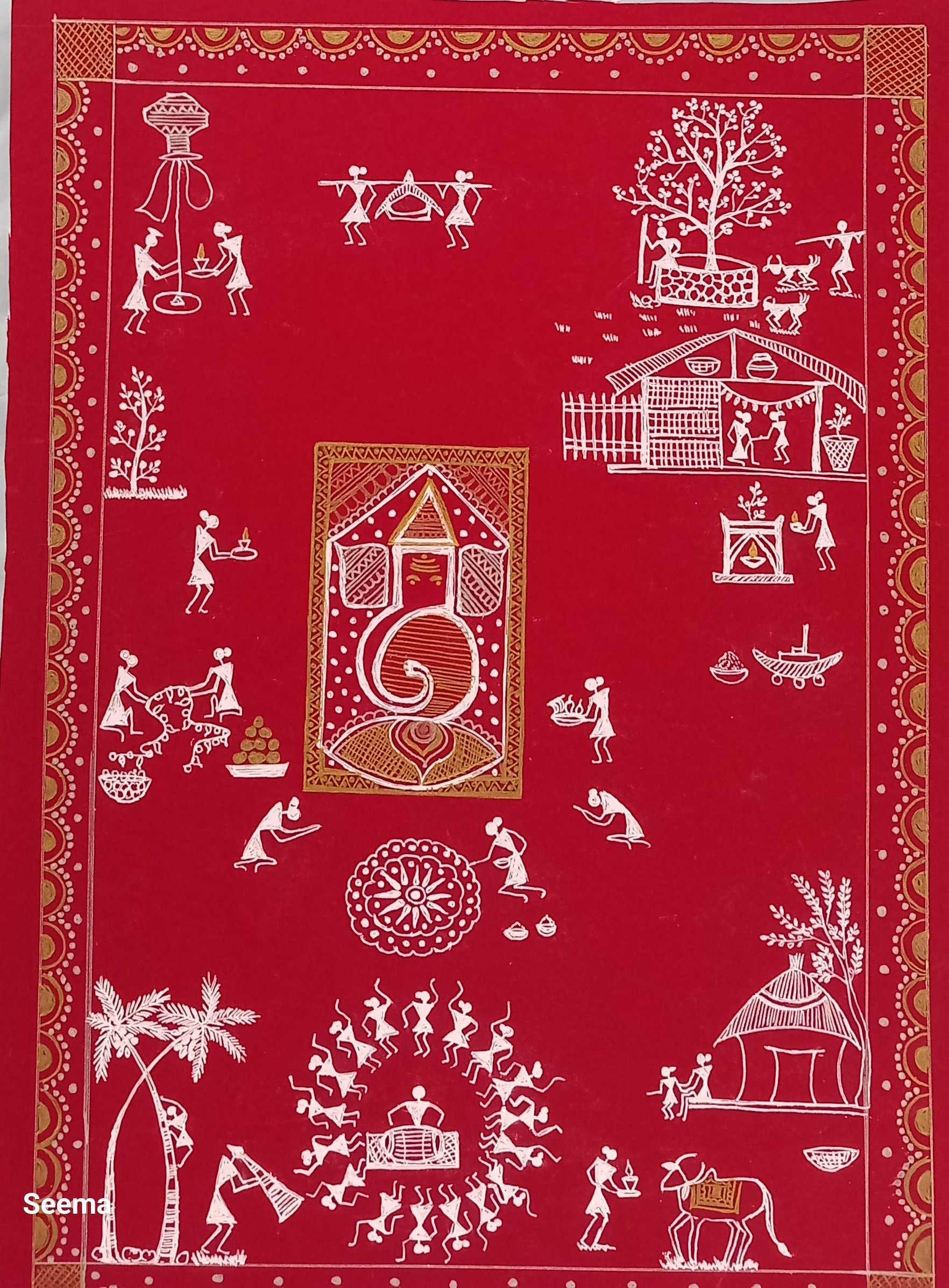 Warli Art. Warli Tribe Village People Life. - Etsy