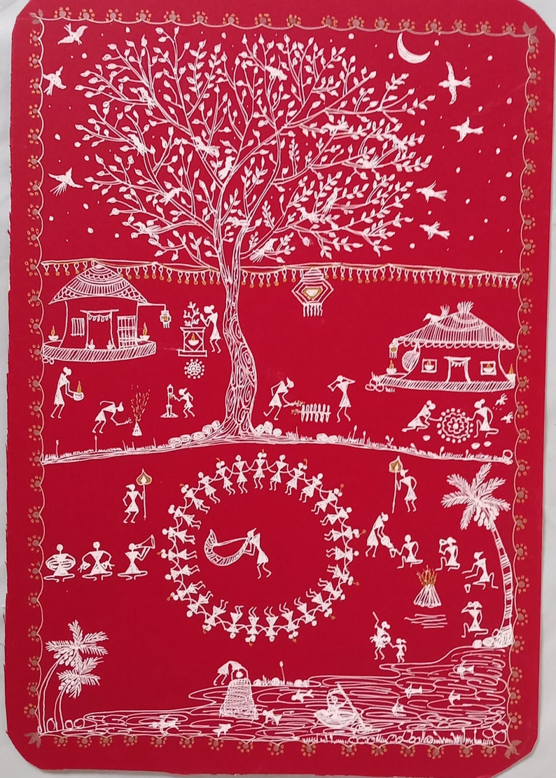 Warli Art. Warli Tribe Village People Life. - Etsy