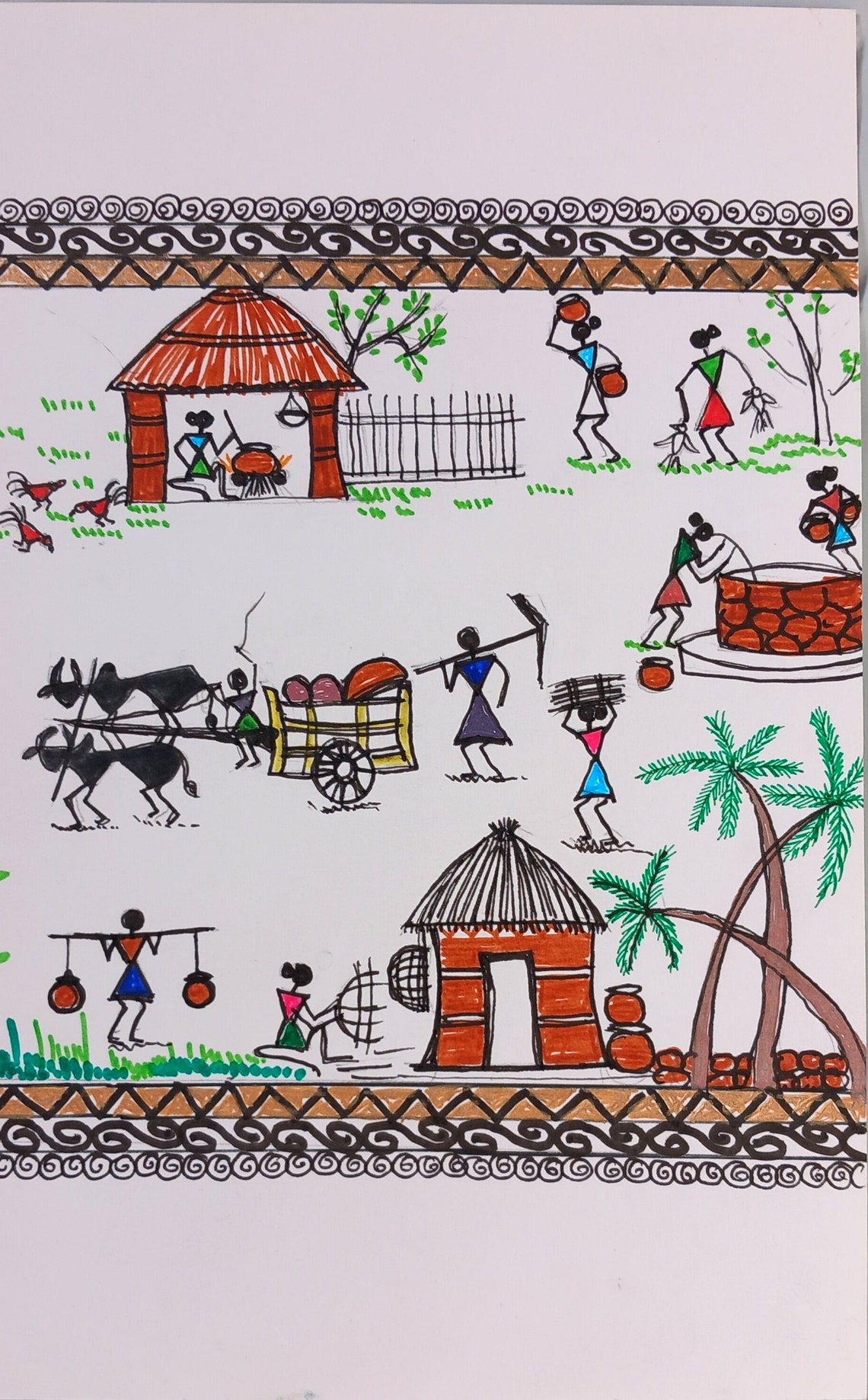 Warli Art . Tribal People of India - Etsy
