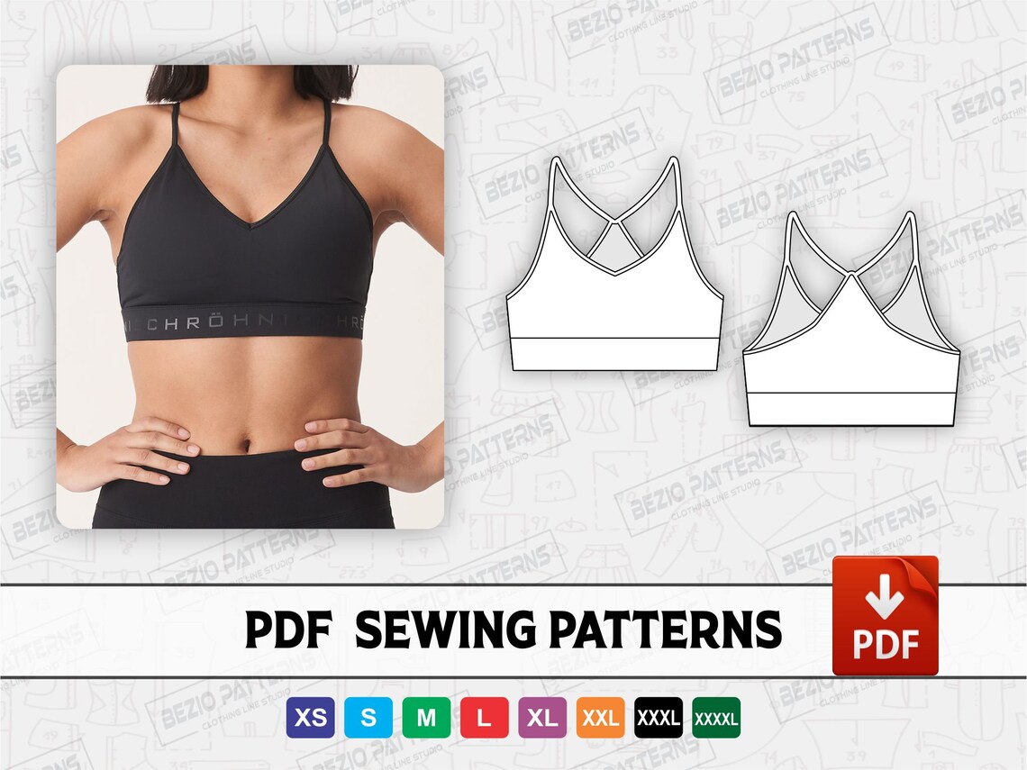 Bra Crossback Sewing Pattern / Templates PDF Sewing Pattern - Etsy Canada