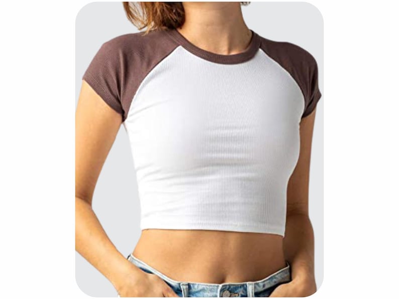 Crop Top Raglan Short Sleeve Sewing Pattern / Templates, PDF Sewing ...