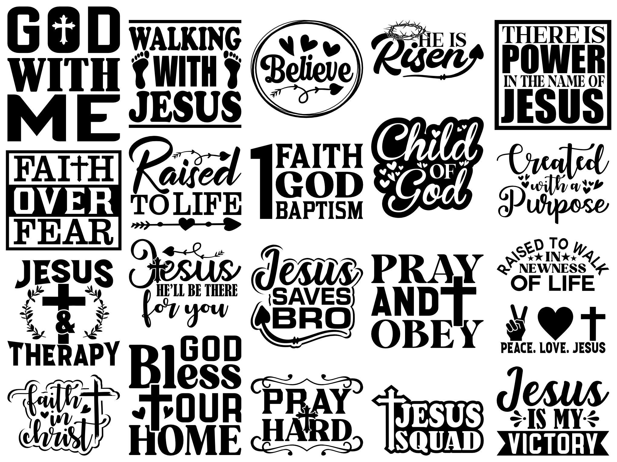 Baptism 21 Design Bundle Sublimation Silhouette SVG PDF - Etsy