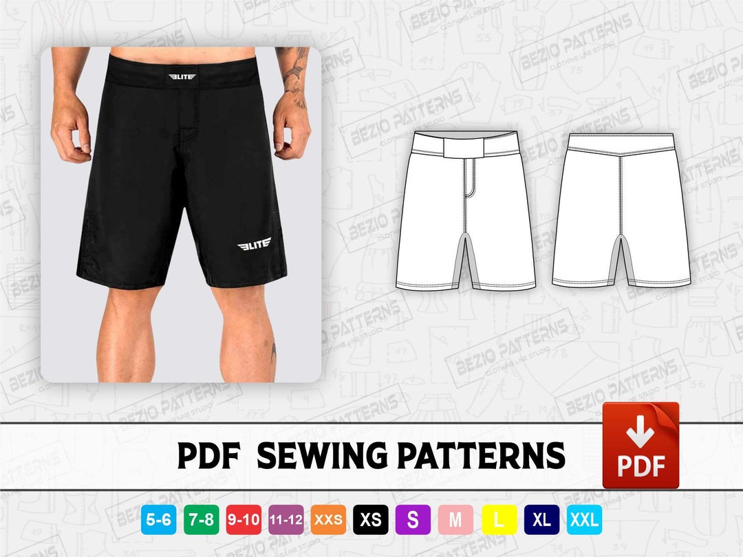 MMA Wrestling Short Men Sewing Pdf Pattern/templates,pdf Sewing Pattern ...
