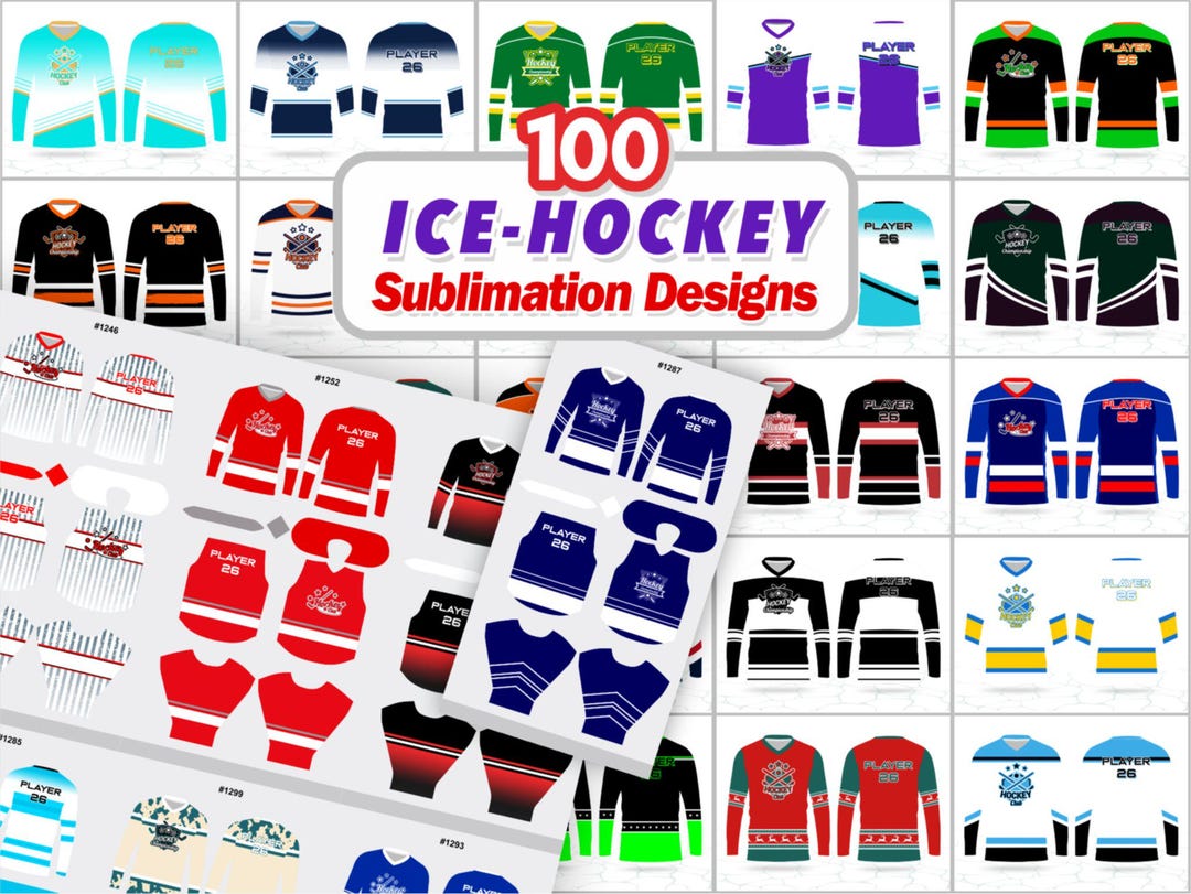 Ice Hockey Jersey Sublimation Design Bundle | Ice Hockey Jersey Designs ...