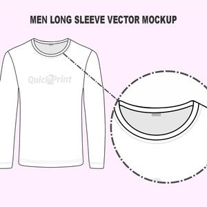 Men Long Sleeve Shirt Mockup Template, Layered Illustrator Vector ...