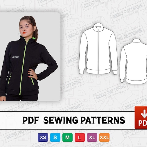 Zip up Track Jacket Men Sewing Pdf Pattern/templatespdf - Etsy