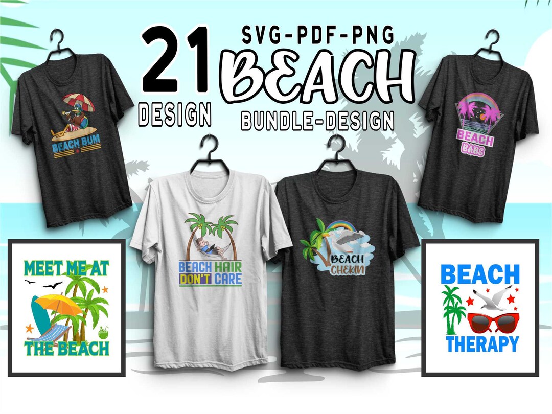 Beach Bundle Design | 21 Design Bundle Sublimation Cricut, SVG, PDF ...