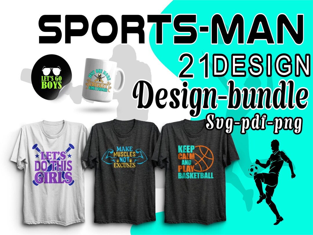 Sports Bundle Design | 21 Design Bundle Sublimation Cricut, SVG, PDF ...