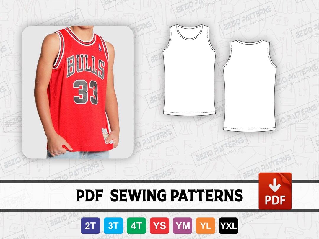 Basketball Jersey Youth Round Neck Sewing PDF Pattern,pdf Digital ...