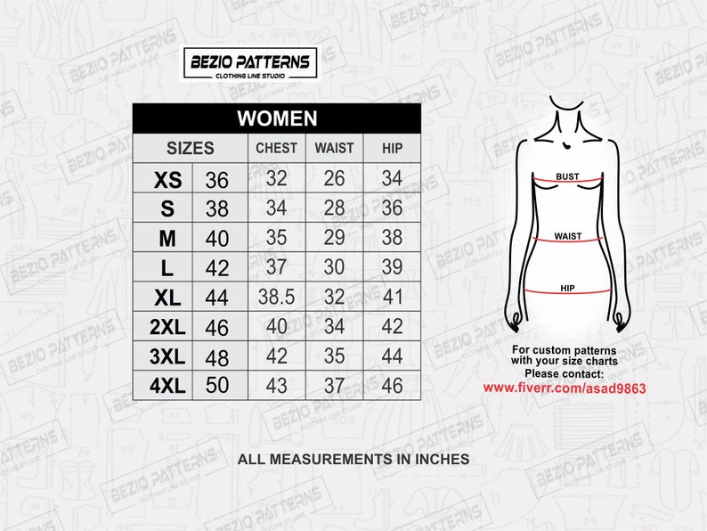 Sports Bra Racerback Sewing Pattern / Templates, PDF Sewing Pattern ...