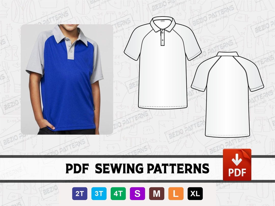 Polo Youth Kids Sewing Pattern / Templates,digital Pdf Sewing Pattern ...