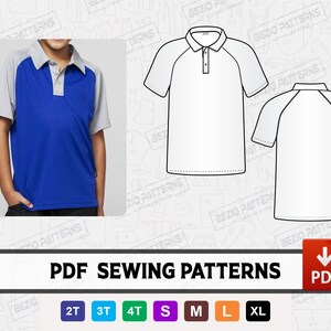 Polo Youth Kids Sewing Pattern / Templates,digital Pdf Sewing Pattern ...